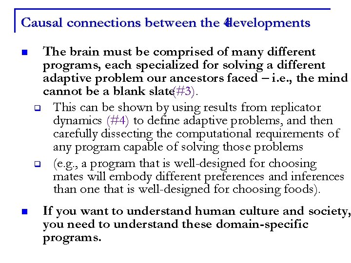 Cognitive Adaptations for Social Exchange Leda Cosmides Center