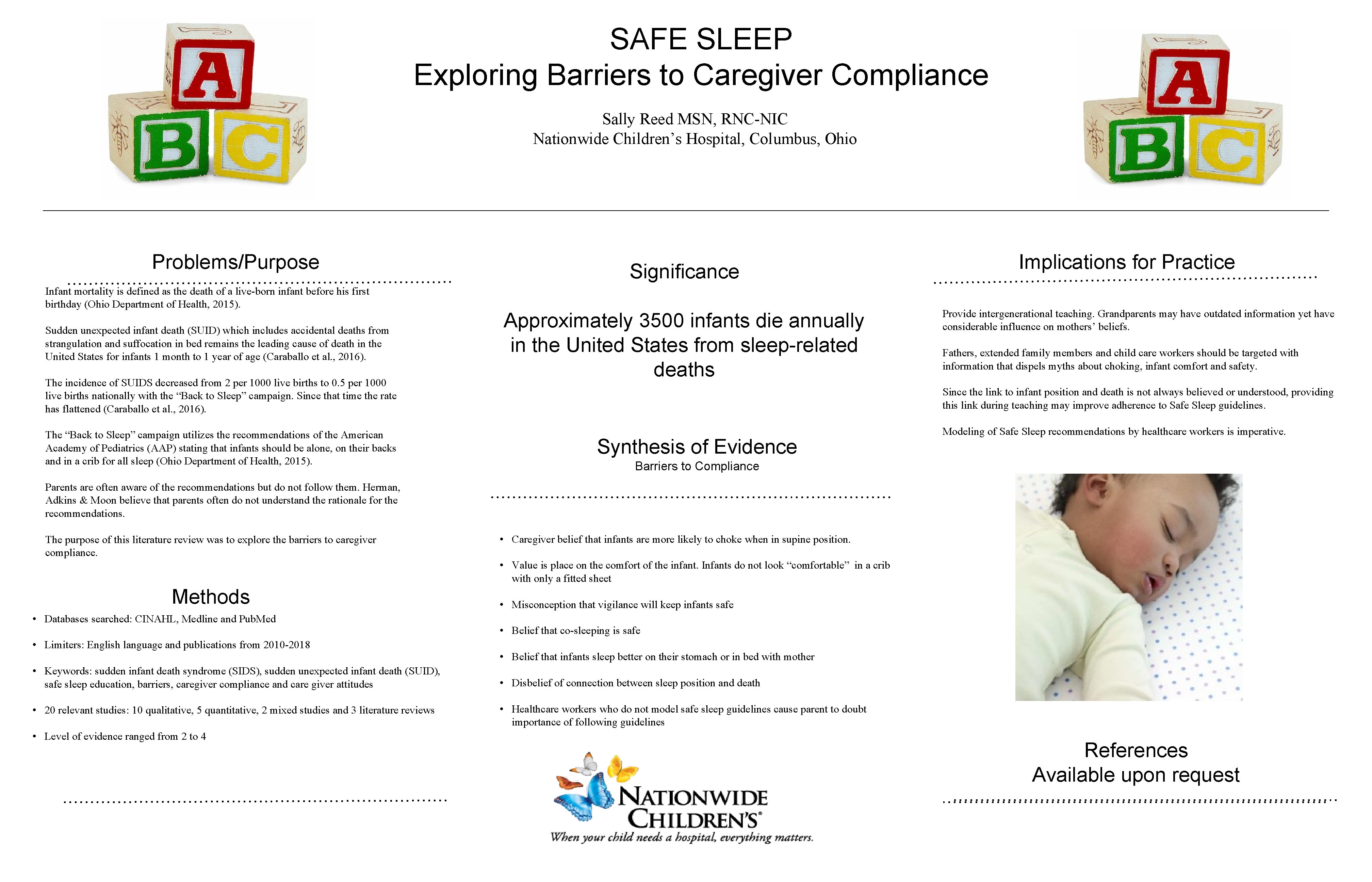 SAFE SLEEP Exploring Barriers to Caregiver Compliance Sally
