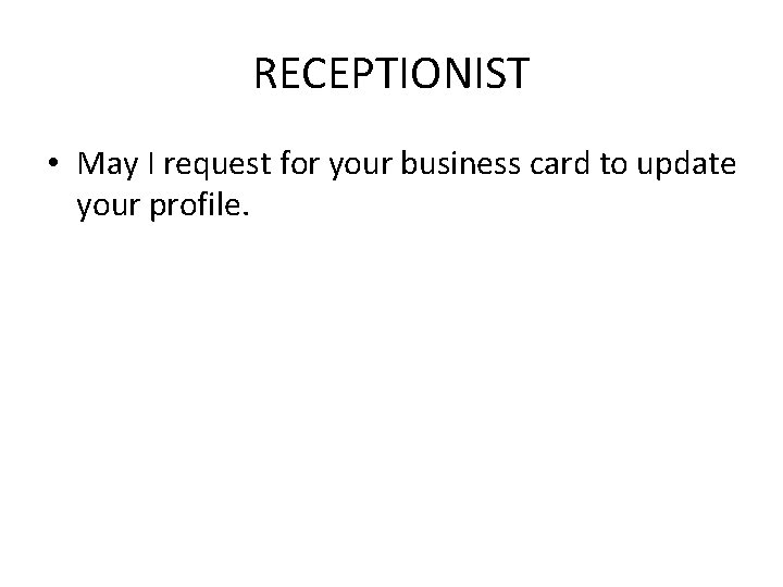 SOP CHECK IN PROCESS RECEPTIONIST GREET THE GUEST