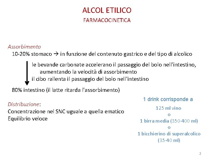 ALCOL ETILICO un farmaco prezioso con basso indice