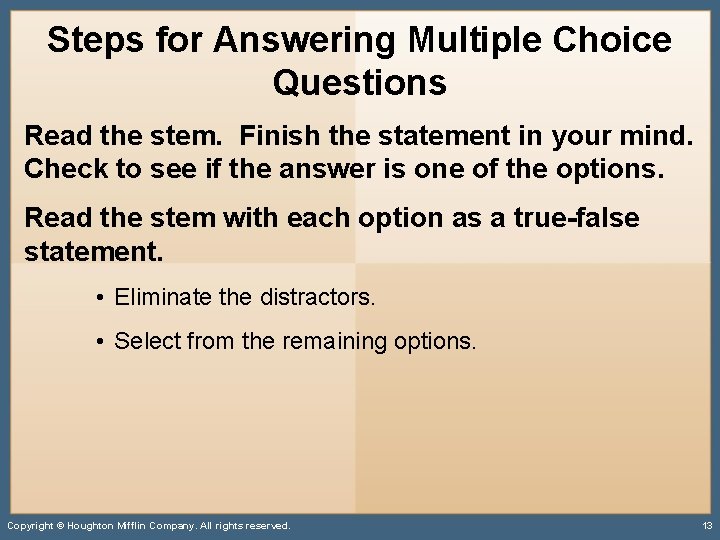 Chapter 12 Developing Strategies for Objective Tests Questions