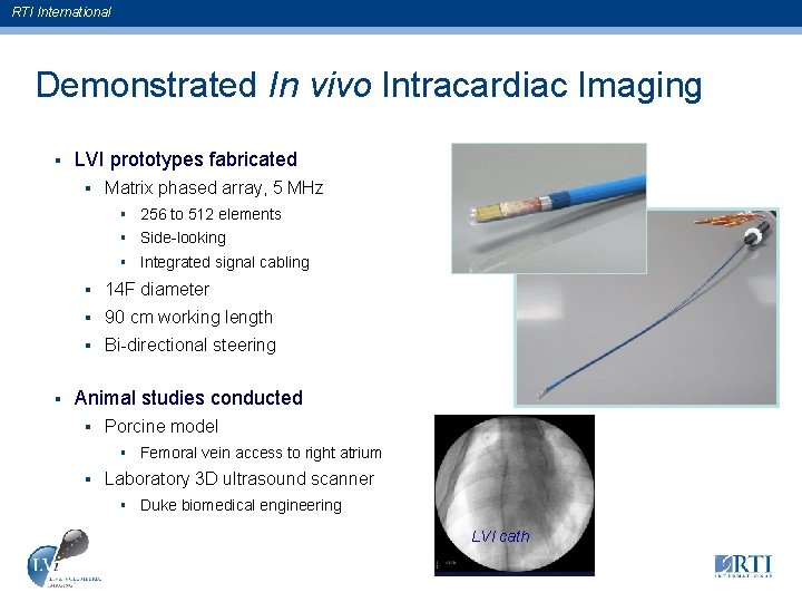 RTI International Live Volumetric Imaging LVI Intracardiac Ultrasound