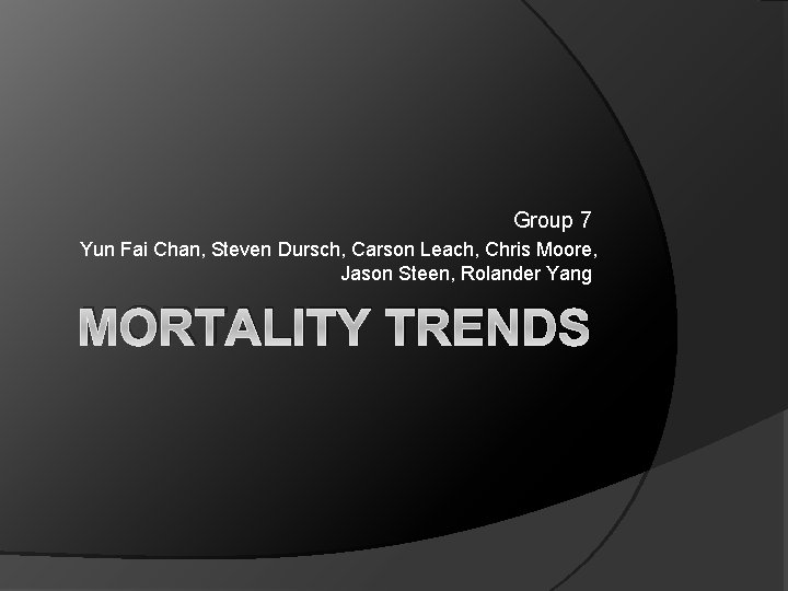 Group 7 Yun Fai Chan Steven Dursch Carson