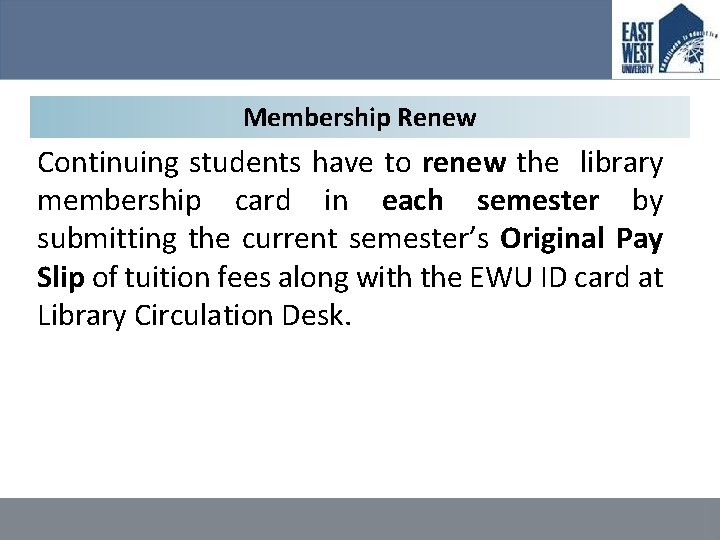 Welcome to East West University Library EWU Library