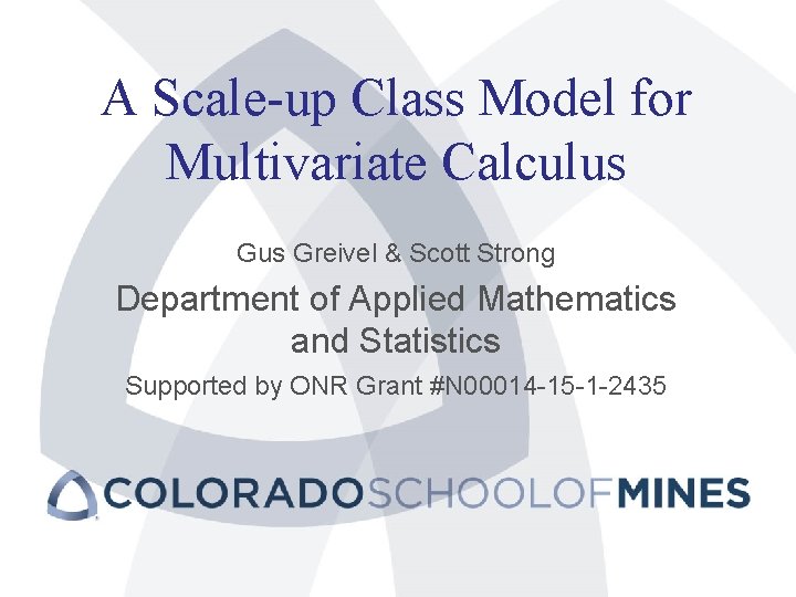 A Scaleup Class Model for Multivariate Calculus Greivel