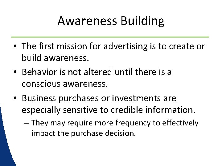 Defining The Market Awareness Building Chapter 8 The