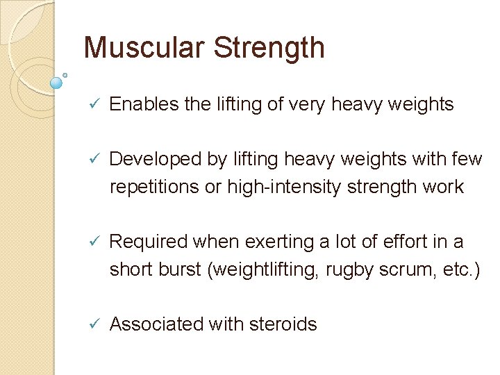 Physical Education Components of HealthRelated Fitness Learning Objectives
