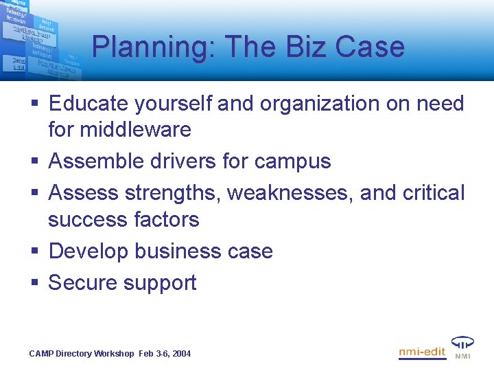 Enterprise Directory Services Project Planning A Michael Berman