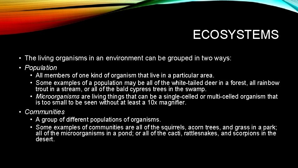 SCIENCE PASS REVIEW FOOD CHAINS ECOSYSTEMS Brooke Ard