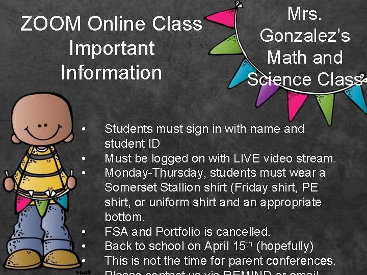 ZOOM Online Class Important Information Mrs Gonzalezs Math