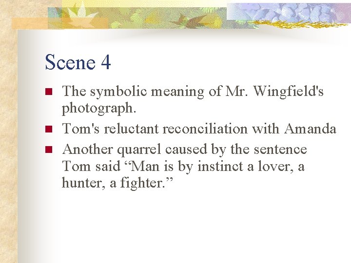 Glass Menagerie Scene 3 5 Summary for Scene