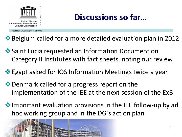 Internal Oversight Service 186 EX6 Part VII Biannual