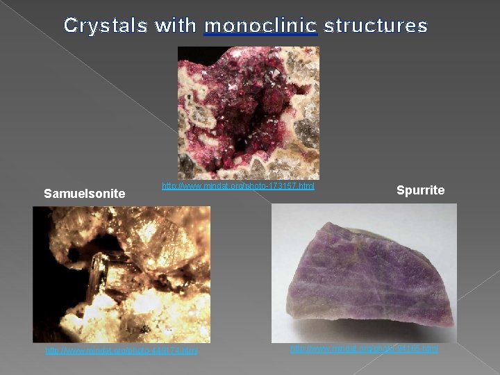 Crystals The 7 different types of Crystals Cubic