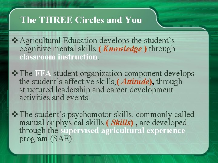 Supervised Agriculture Experience Pennsylvania Department of Education BCTE