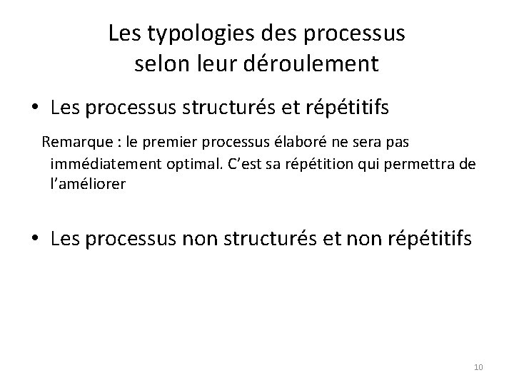 LES PROCESSUS Fiche notion 1 10 1 Deux