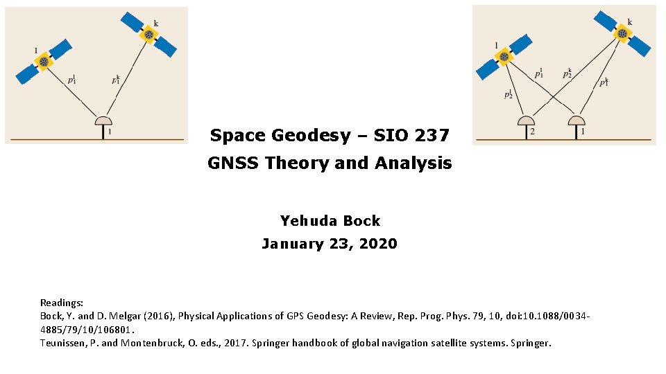 Space Geodesy SIO 237 GNSS Theory and Analysis