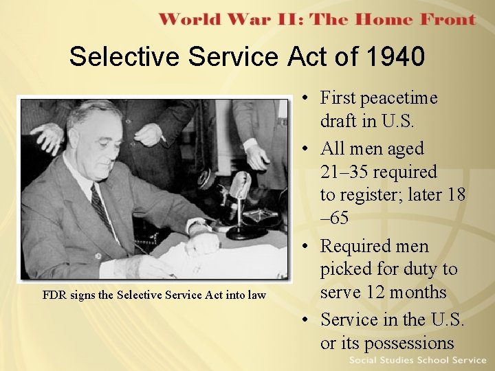 World War II The Home Front Essential Questions