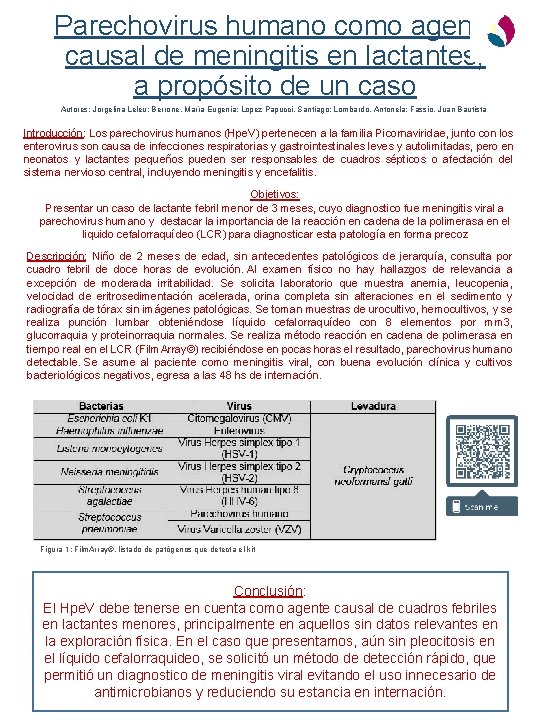 Parechovirus humano como agente causal de meningitis en