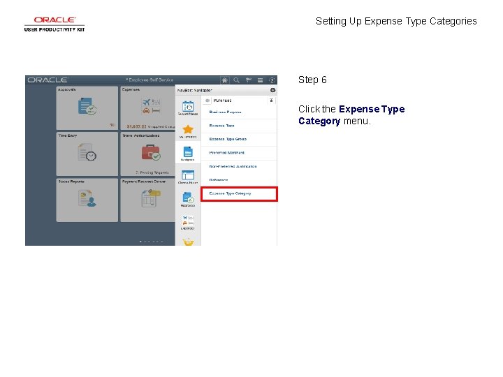 Setting Up Expense Type Categories Concept Setting Up