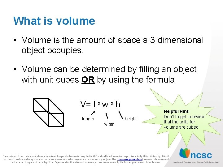 Finding the volume of a three dimensional object