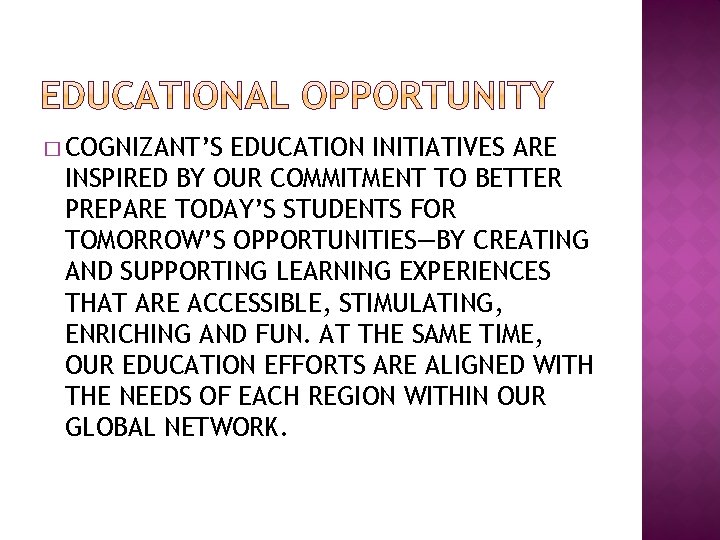 CORPORATE SOCIAL RESPONSIBILITY COGNIZANT G Rachana CONTENTS INTRODUCTION
