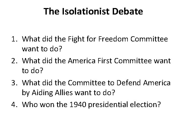 Chapter 20 Section 4 America Enters the War