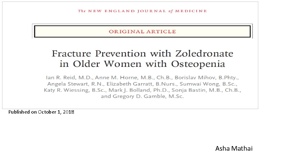 Published on October 1 2018 Asha Mathai Background