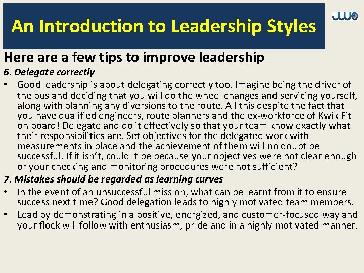 Special Management Series An Introduction to Leadership Styles