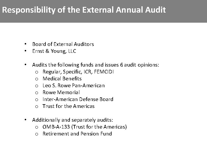 Cost Structure of the Annual Audit SAF November