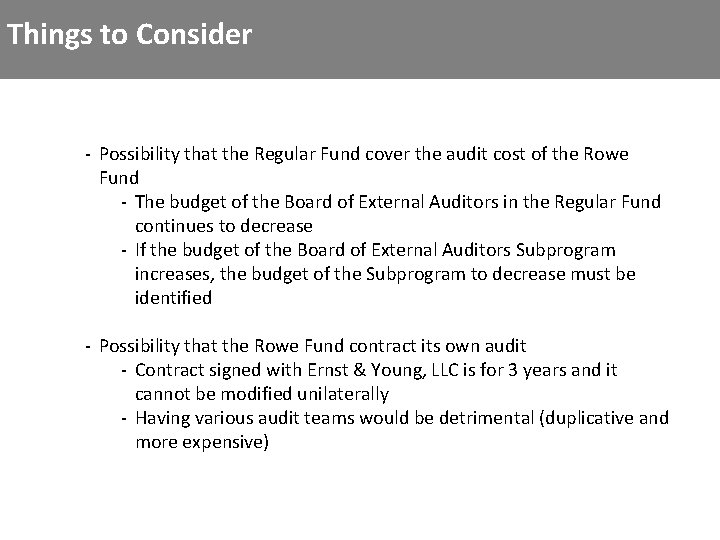 Cost Structure of the Annual Audit SAF November