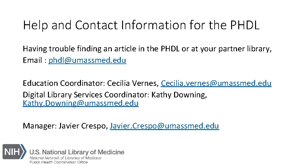 Public Health Digital Library Instructions for creating a