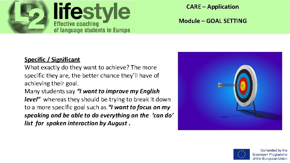 CARE Application GOAL SETTING CARE Application Module GOAL