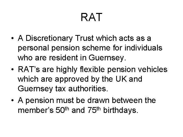 Introduction to RATs Presented by Angus Kemp MA