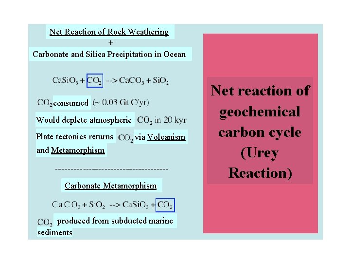 The Biogeochemical Carbon Cycle CO 2 the greenhouse