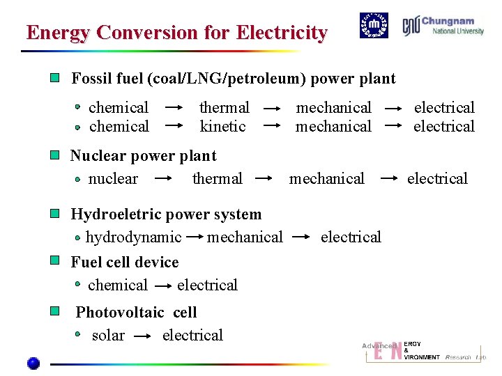 Energy Conversion for Electricity Fossil fuel coalLNGpetroleum power