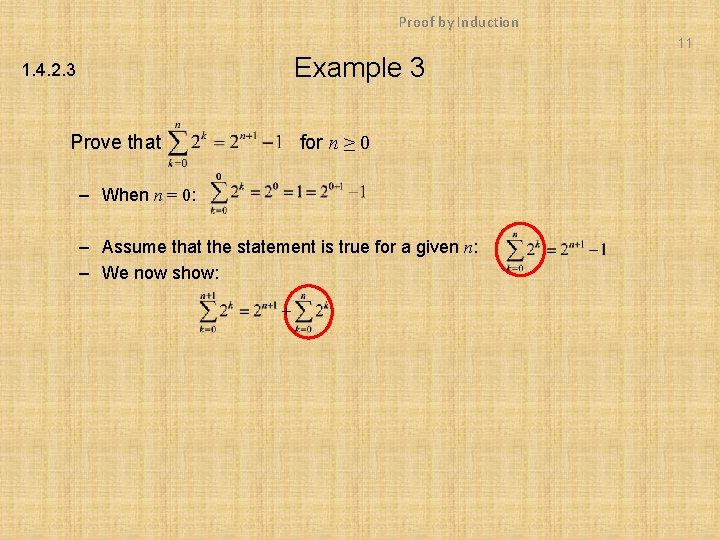 Proof by Induction 1 Outline This topic gives