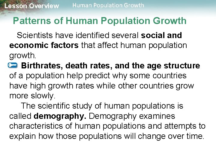 Lesson Overview Human Population Growth Lesson Overview 5