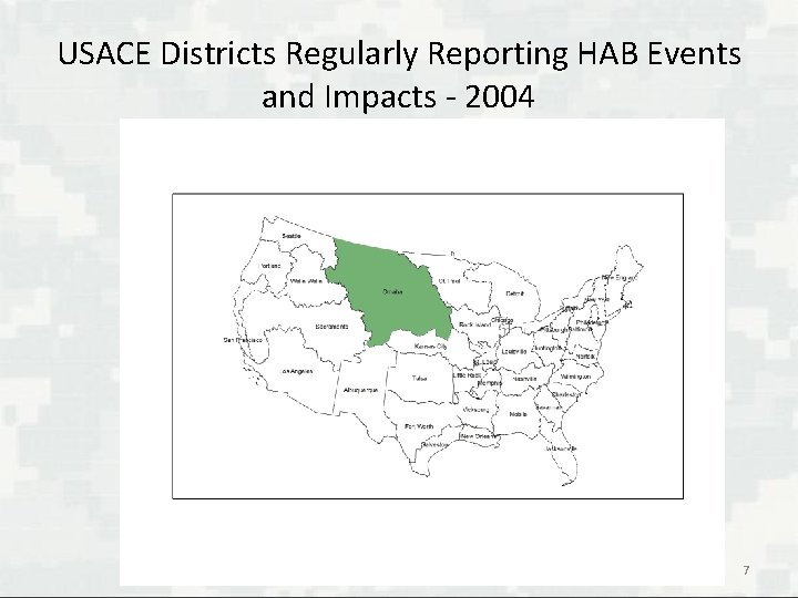 Harmful Algae Blooms HAB A U S Army