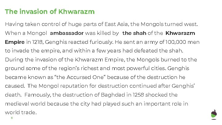 History Lesson 2 Enquiry How did the Mongols