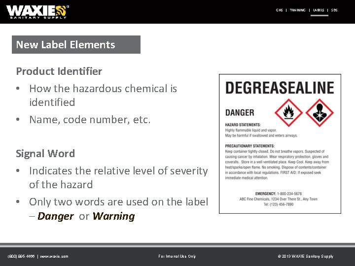 GHS TRAINING LABELS SDS The Globally Harmonized System