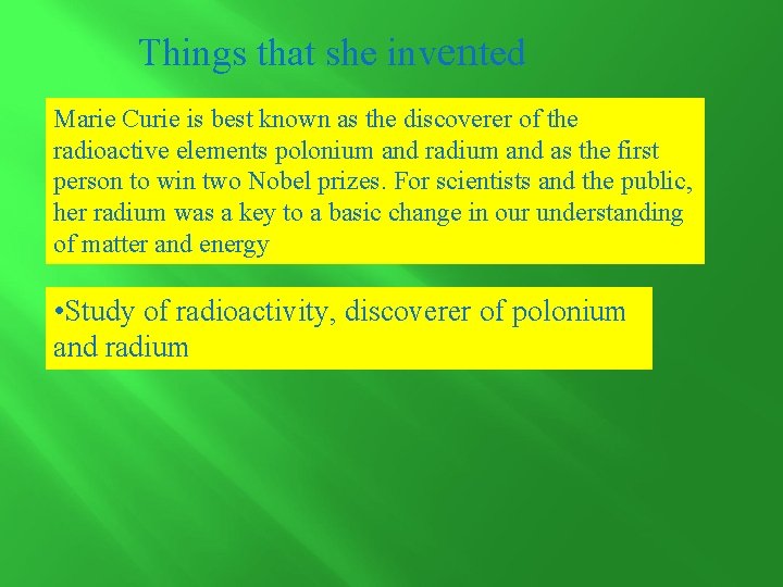 MARIE CURIE BY Laura Miriam 8 TH period