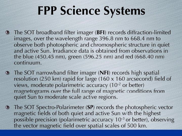 Magnetic Field Measurements from SolarB Information shown here