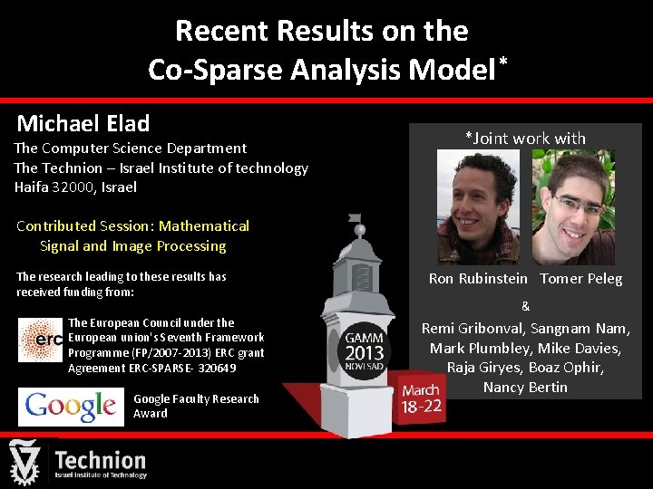 Recent Results on the CoSparse Analysis Model Michael