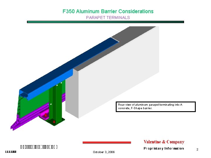 F 350 Aluminum Barrier Considerations PARAPET TERMINALS This