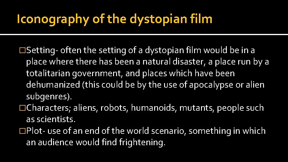 Dystopian Future History of the dystopian future film