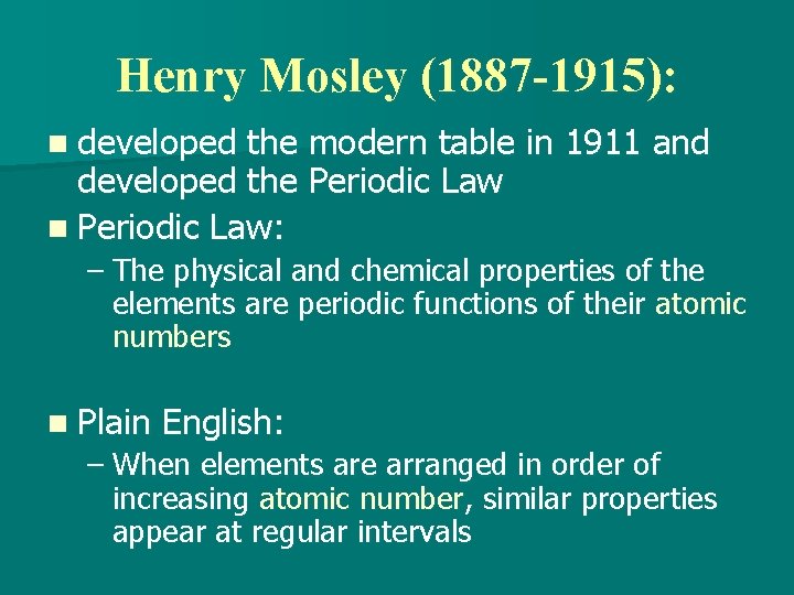 The Periodic Table Chemistry 11 The Periodic Tables