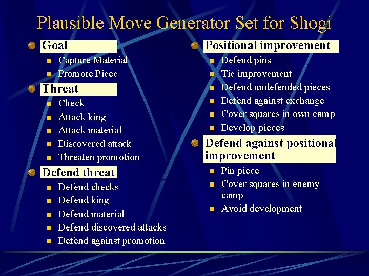 Plausible Move Generation Using Move Merit Analysis with