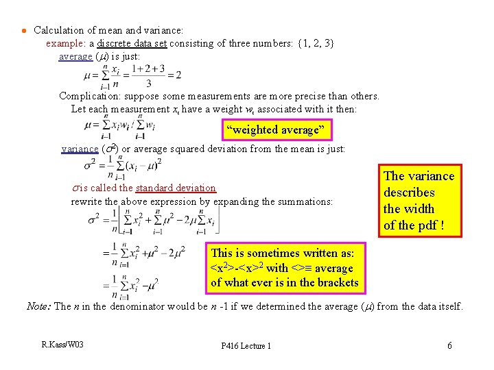 Lecture 1 Probability and Statistics Introduction l l