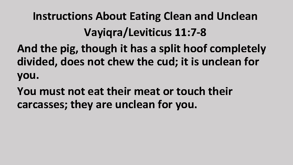 Shabbat Shalom Welcome to The Miqra At the