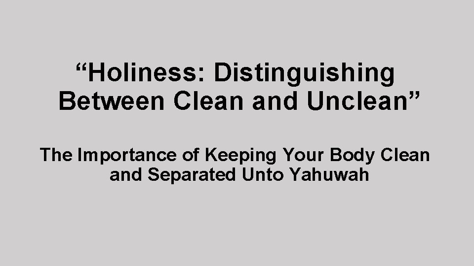 Shabbat Shalom Welcome to The Miqra At the